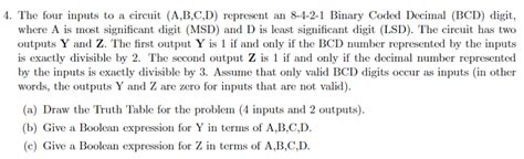 solved the four inputs to a circuit a b c d represent an