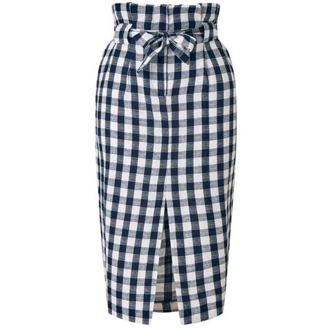 Miss Selfridge Gingham Checked Paper Bag Pencil Skirt 50 Liked On