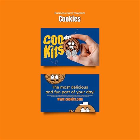 Modèle De Carte De Visite Horizontale Avec Des Cookies PSD Gratuite