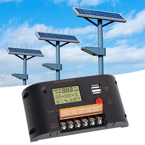 EJ life Chargeur solaire Régulateur de panneau solaire contrôleur de