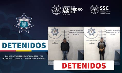 Policía de san pedro Cholula logra la detención de dos sujetos