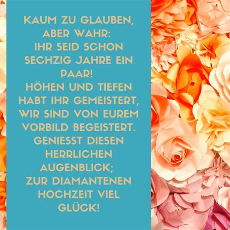 Sprüche zur diamantenen Hochzeit Gedichte Zitate