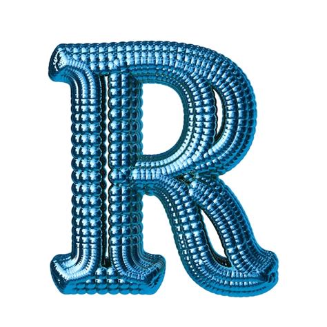 Símbolo azul hecho de esferas letra r Vector Premium