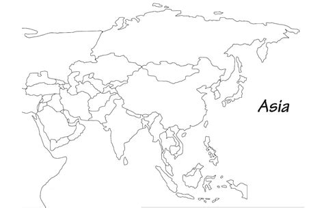 Outline Map Of Asia Coloring Page Free Printable Colori NBKomputer