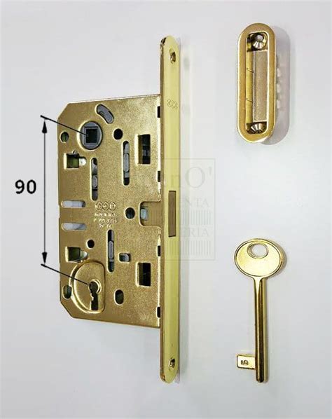 Serratura magnetica per porte interne ottone lucido Ferramenta Spanò
