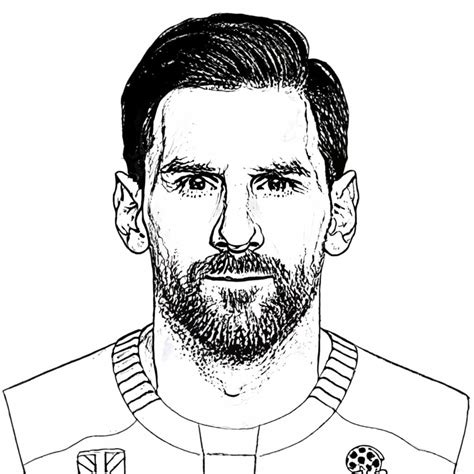 Coloriage Le Visage de Lionel Messi télécharger et imprimer gratuit