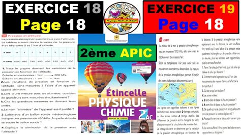 Exercices Manuel ETINCELLE 18 et 19 page 17 2ème APIC Lair qui nous