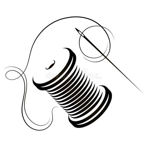 Aiguille Et Bobine Du Symbole De Fil Pour Tailleur Illustration Stock