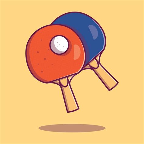 Ilustración del icono de tenis de mesa pelota de raqueta y ping pong