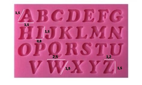 Molde de Silicone Alfabeto Letras Maiúsculo Para Confeitaria