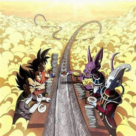 Goku Vegeta Lord Beerus And Whis At After Life Buffey Dragon Ball