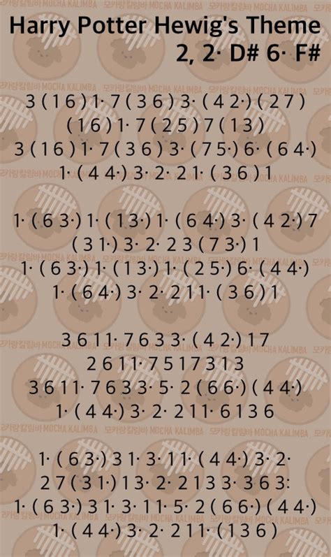 Harry Potter Hedwig S Theme Kalimba Tabs Letter Number Notes Tutorial