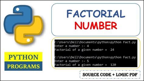factorial number in python youtube