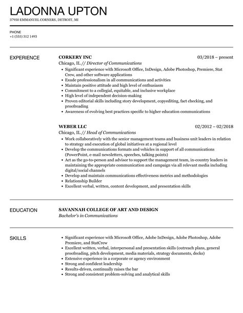Communication Resume Ideas