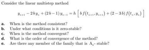 consider the linear multistep method ynto 264 26