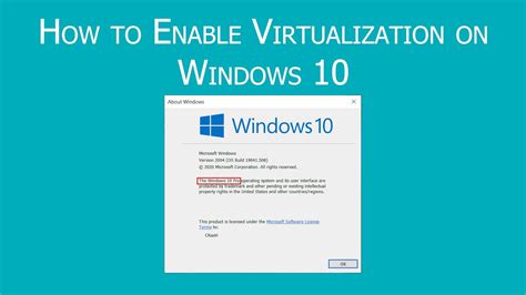 How To Enable Virtualization On Windows Youtube
