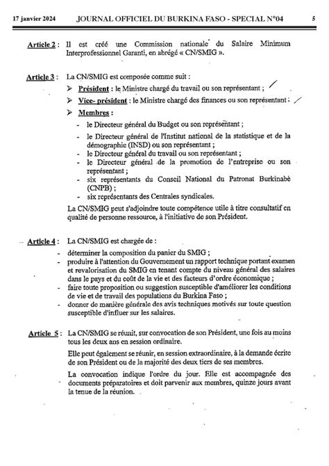 Commission nationale du SMIG voici le décret portant création