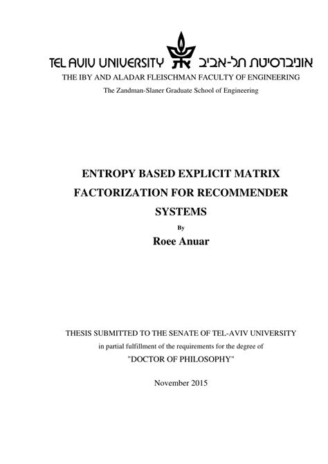pdf entropy based explicit matrix factorization for recommender systems
