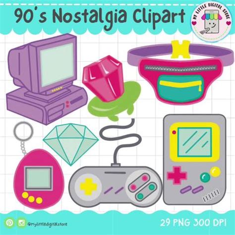 Explore Nostalgia 1990s Cliparts Collection Vintage Digital Graphics