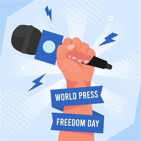 Illustrazione piana della giornata mondiale della libertà di stampa