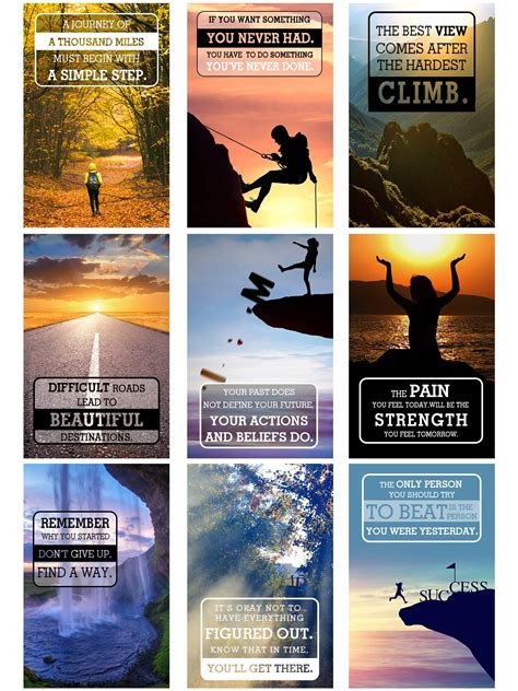 9 Pieces Inspirational Quote Wall Art Motivational Posters Quote Words