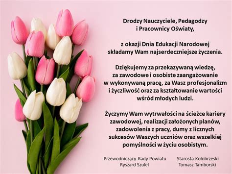Życzenia z okazji Dnia Nauczyciela
