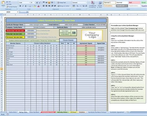 Lottery Syndicate Manager Excel Template For By Templates4U