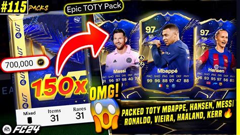 OMG PACKED TOTY MBAPPE MESSI RONALDO KERR OPENING 150x EPIC TOTY