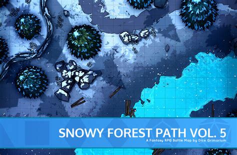 Snowy Forest Path Vol 5 D D Map For Roll20 And Tabletop Dice Grimorium