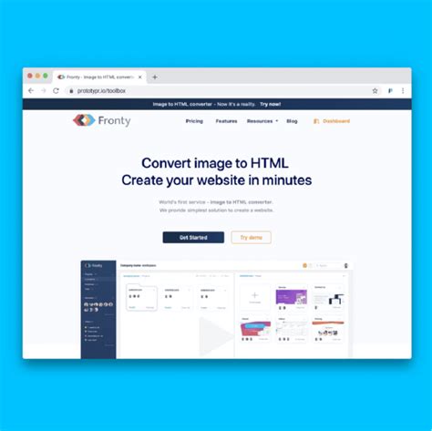 fronty convertir imágenes en html y css