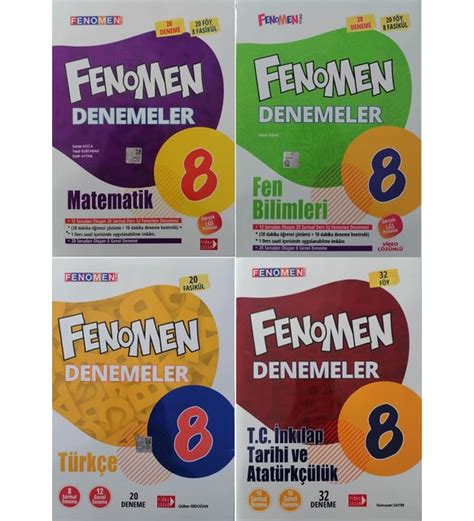Fenomen 8 Sınıf LGS 4 lü Deneme Seti Fenomen 2024 LGS Deneme Seti