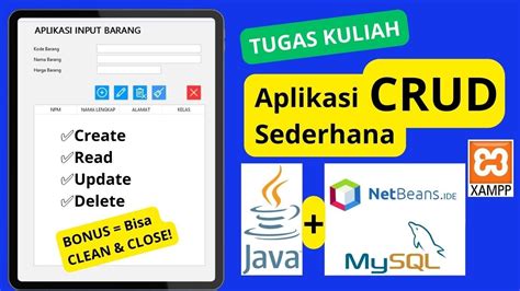 membuat aplikasi crud sederhana java my sql netbeans algoritma pemograman ii youtube