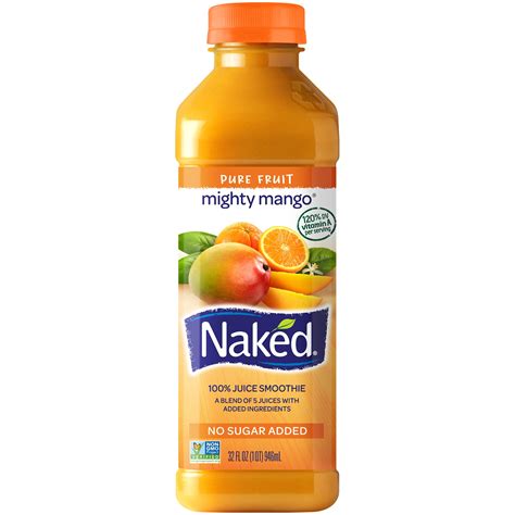 Naked Juice Fruit Smoothie Mighty Mango Oz Bottle Walmart