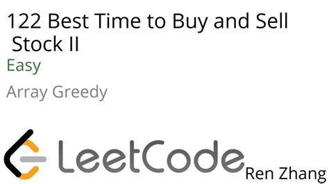 Leetcode Best Time To Buy And Sell Stock Ii Youtube