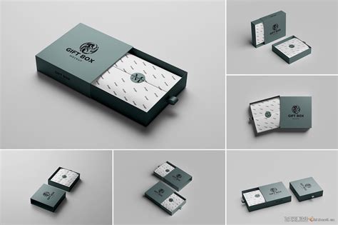 6种不同样式的礼品盒子PSD样机模型 Gift Box Mockup PSD素材 飞天资源论坛