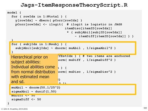 doing bayesian data analysis bayesian item response theory in jags a hierarchical two
