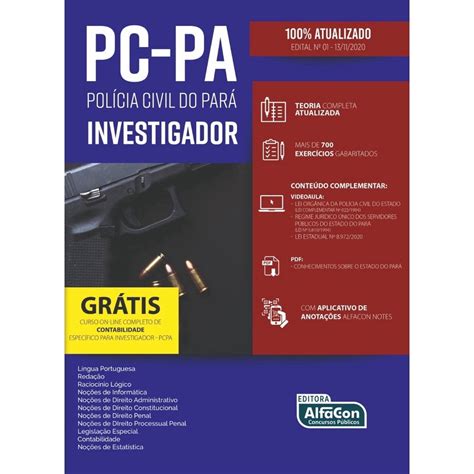 Livro INVESTIGADOR DA POLÍCIA CIVIL DO PARÁ PC PA Edital 2020