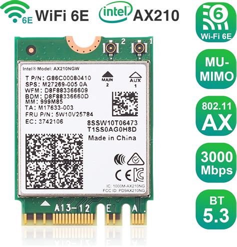 AX210NGW Tarjeta WiFi Wi Fi 6E 11AX módulo inalámbrico se expande a
