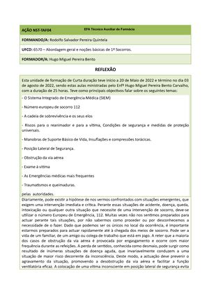 Rodolfo Quintela Reflex O A O Nst Taf Efa T Cnico Auxiliar