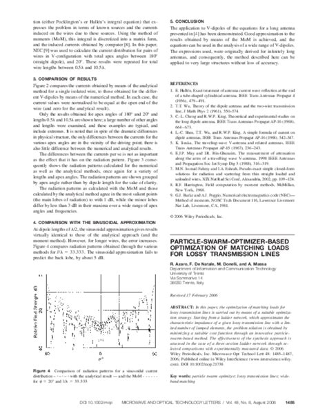 pdf particle‐swarm‐optimizer‐based optimization of matching loads for lossy transmission lines