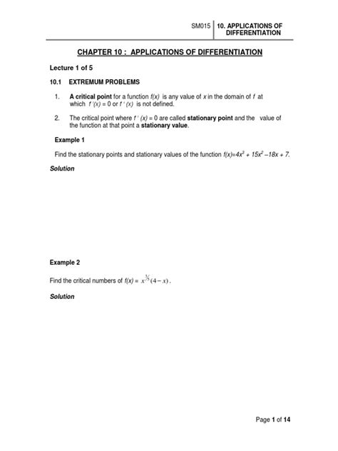 chapter 10 applications of differentiation pdf maxima and minima derivative