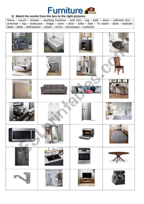 Furniture Esl Worksheet By Marinauraidiomas