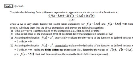 solved consider the following finite difference expression