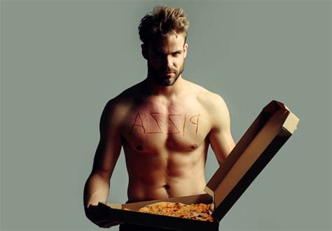 Premium Photo Sexy Man With Pizza Pizza Delivery Naked Guy