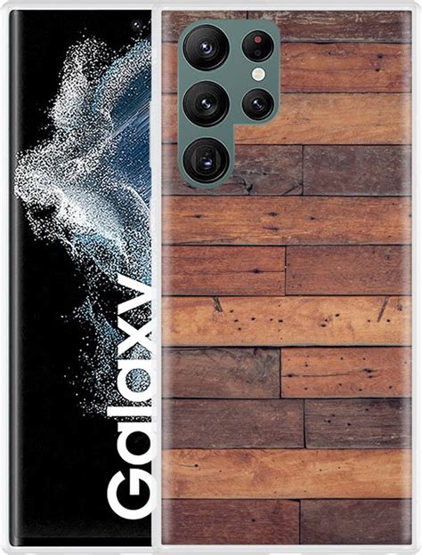 Galaxy S22 Ultra Hoesje Houten Planken Bol
