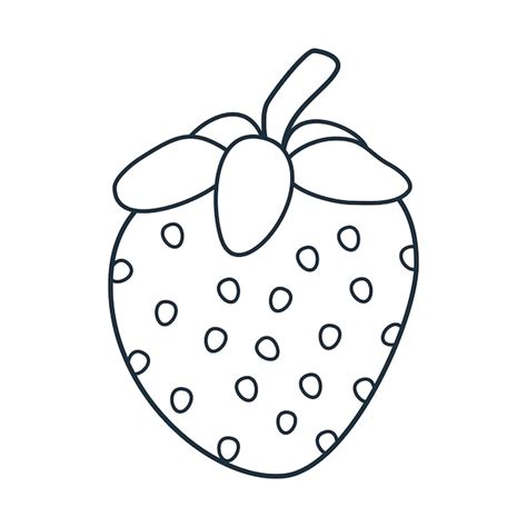 Icône De Doodle Contour Dessiné Main Fraise Vecteur Premium