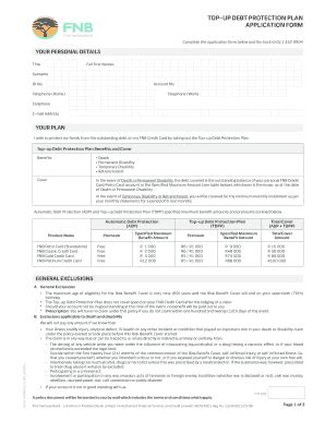 Fnb Credit Card Insurance Form Fill Out And Sign Printable Pdf