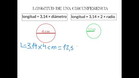 LONGITUD DE UNA CIRCUNFERENCIA YouTube