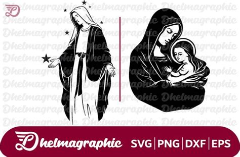 Virgin Mary Christian SVG Cut File Gravectory
