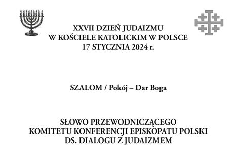XXVII DZIEŃ JUDAIZMU W KOŚCIELE KATOLICKIM W POLSCE 17 STYCZNIA 2024 r
